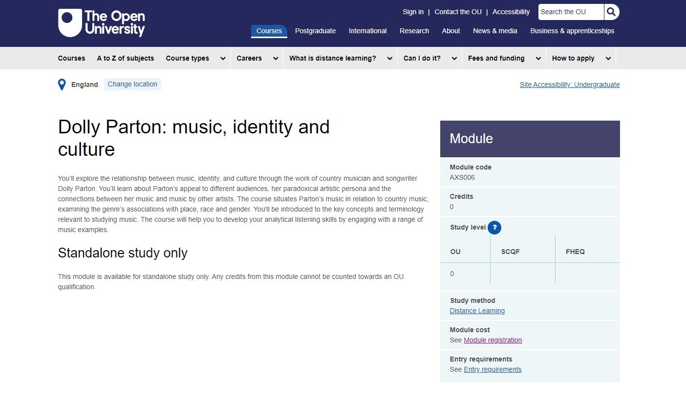 Country music fans can study Dolly Parton at university - What's The Jam