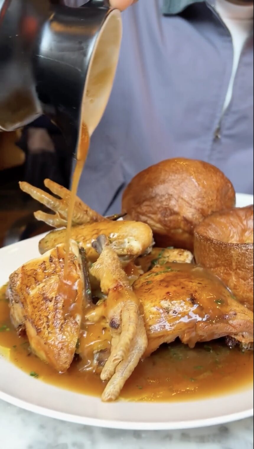 Posh restaurant serving entire chicken FOOT sticking out of dish ...
