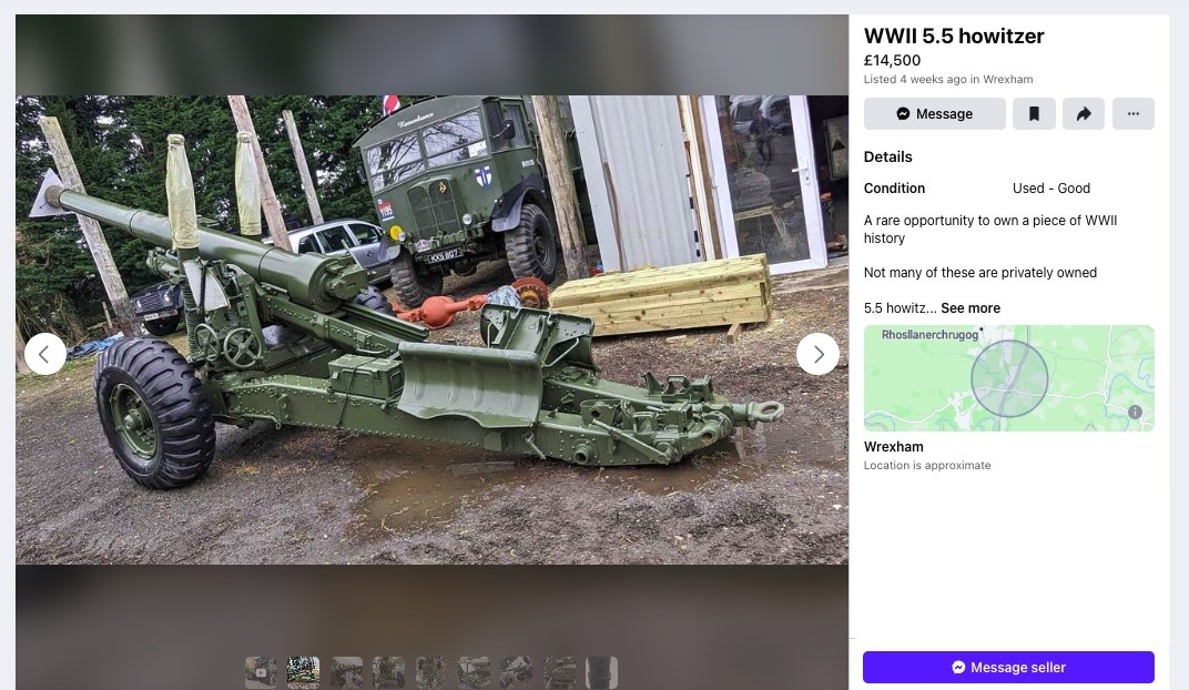 Man flogs ‘Howitzer gun from World War II’ on Facebook Marketplace for ...