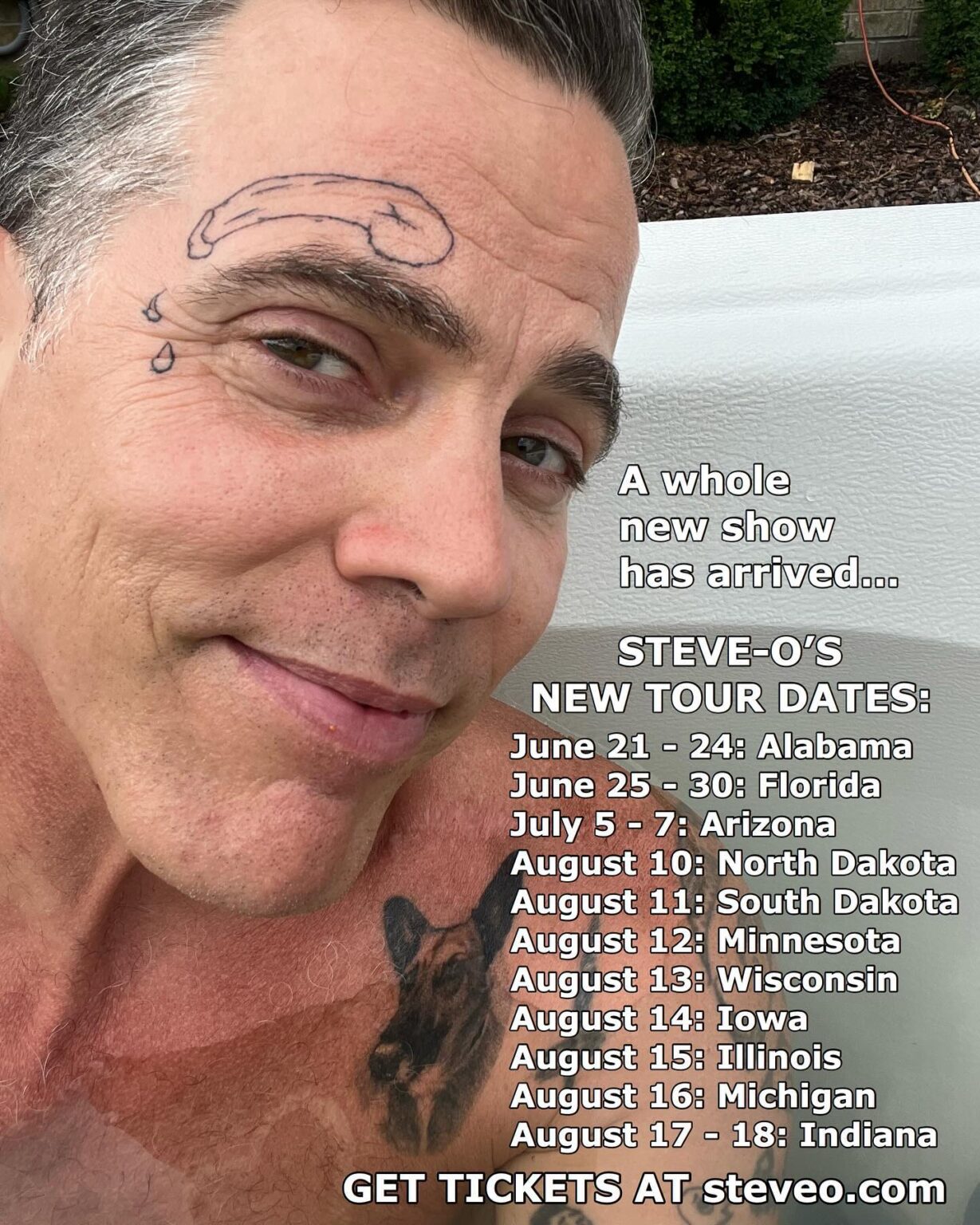 Steve-O gets face tattooed by Post Malone to celebrate his 50th ...
