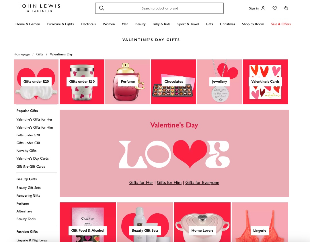 John Lewis selling Valentine’s Day gifts over FOUR MONTHS early - What ...