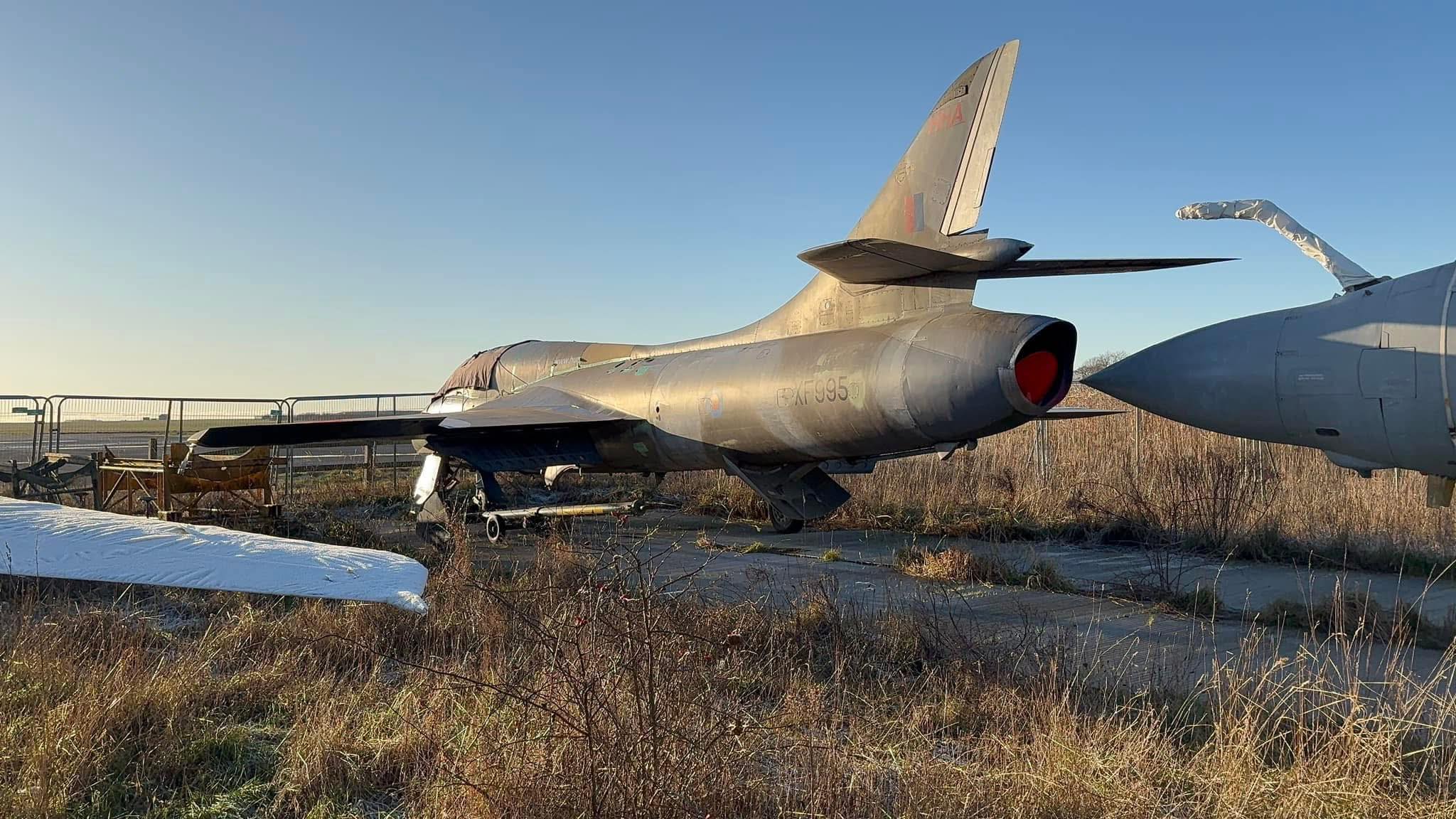Inside UK ex-military plane graveyard with rotting Hawker Hunter jet ...
