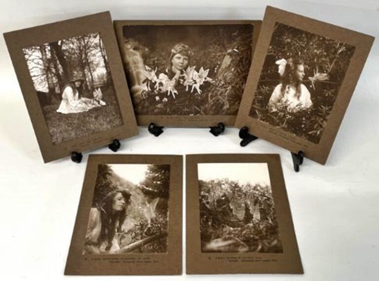 Set of infamous hoax photographs created by two girls during WWI that ...
