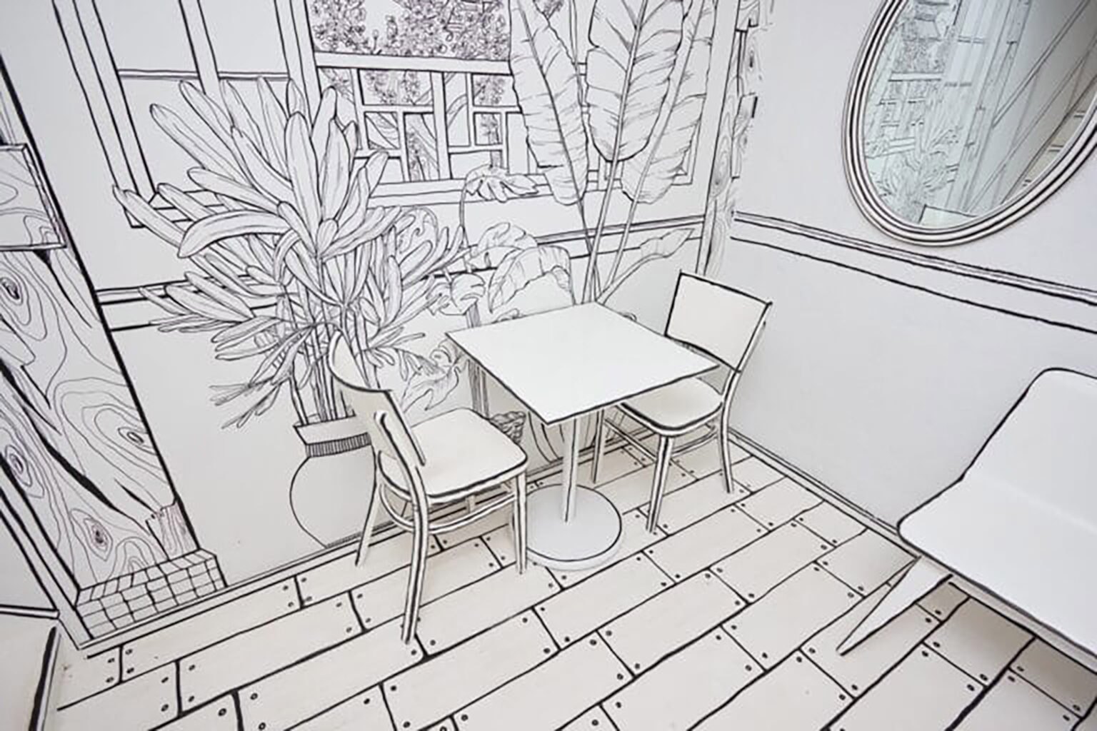 Restaurant turned into comic book in mind-bending black and white snaps ...