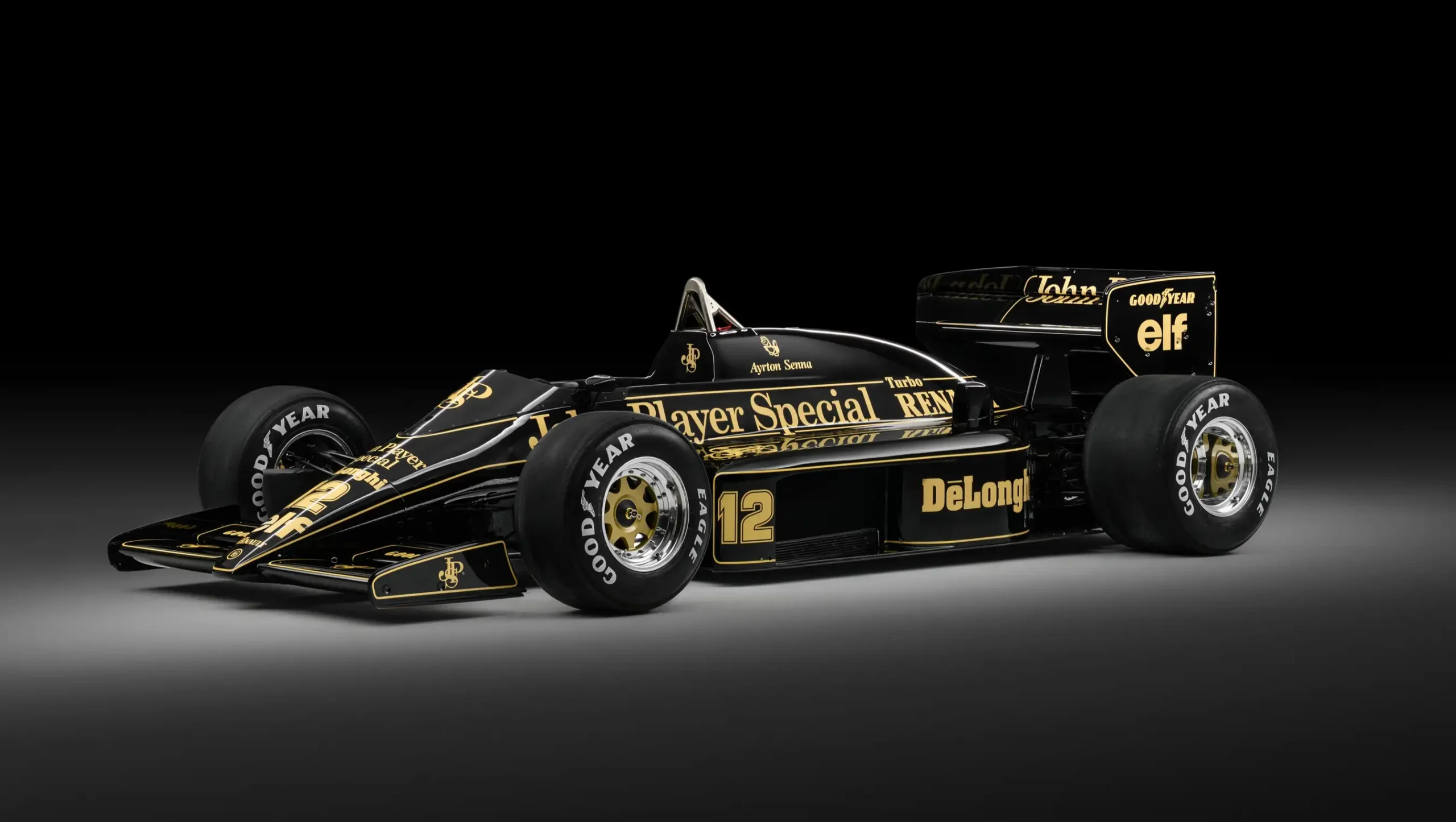 Winning F1 car driven by legendary racer Ayrton Senna heads under the ...